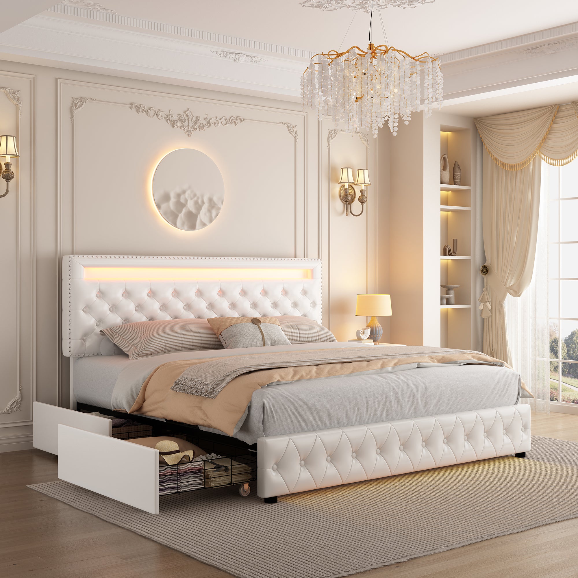 Ambient Glow Recessed LED Bed Frame – GEGOFORU